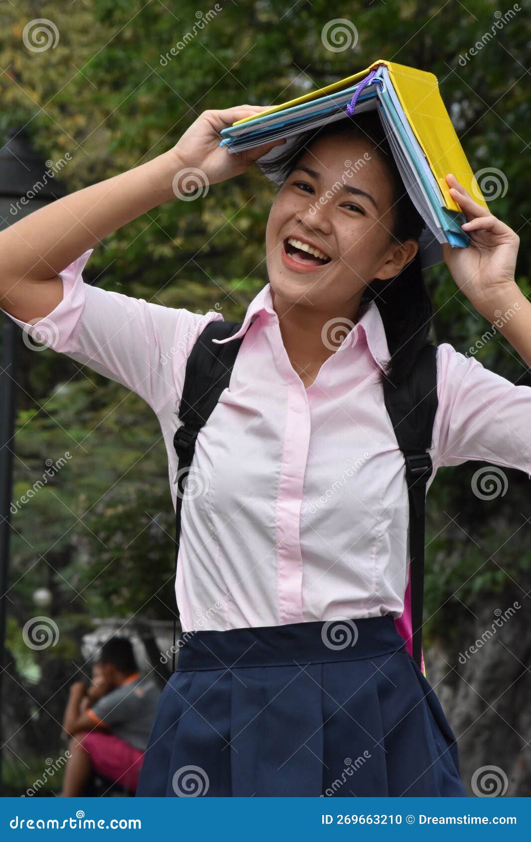 A Goofy Asian Female Student Stock Photo - Image of behavior, scholars ...