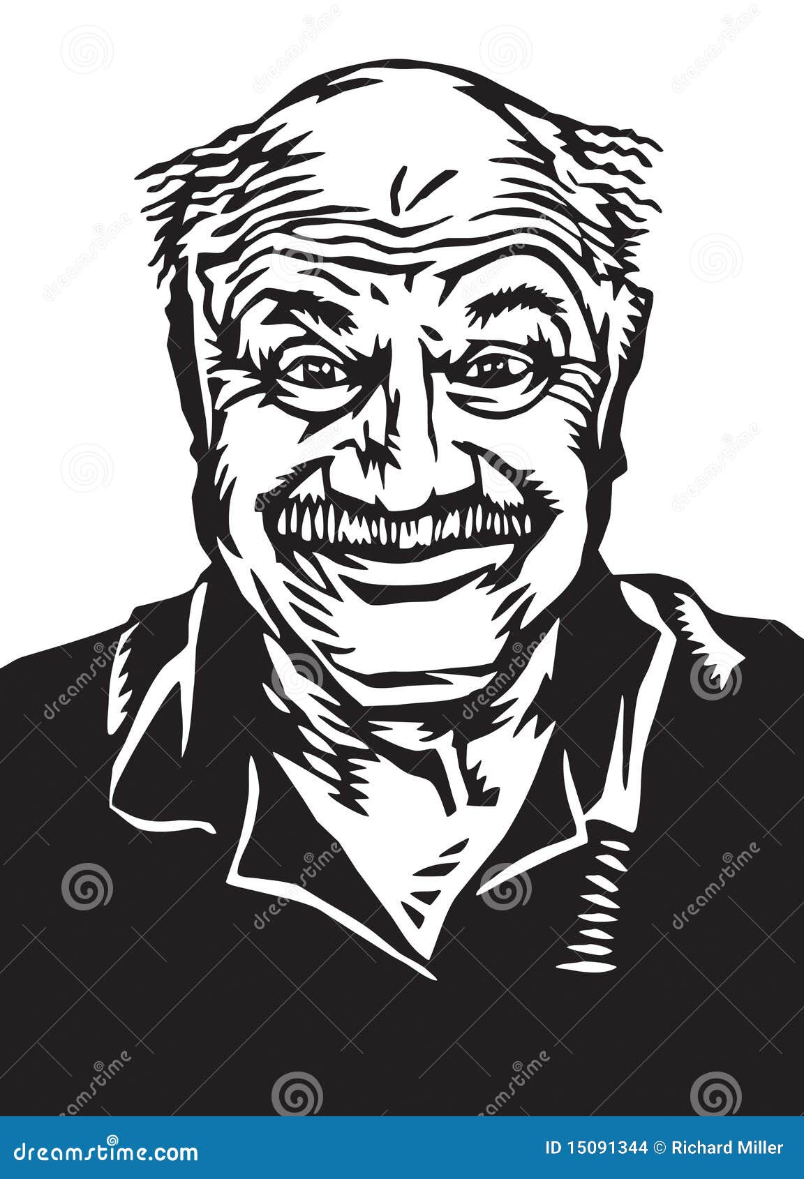 Goofy Happy Older Guy Vector Illustration | CartoonDealer.com #15091344