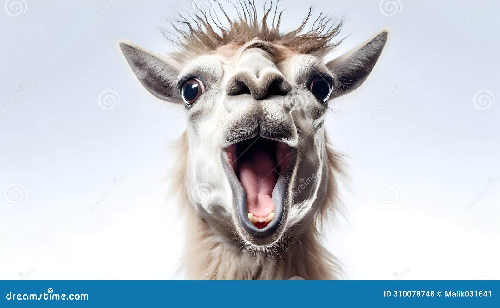 A Goofy-looking Llama Sticking Out Its Tongue Stock Illustration ...