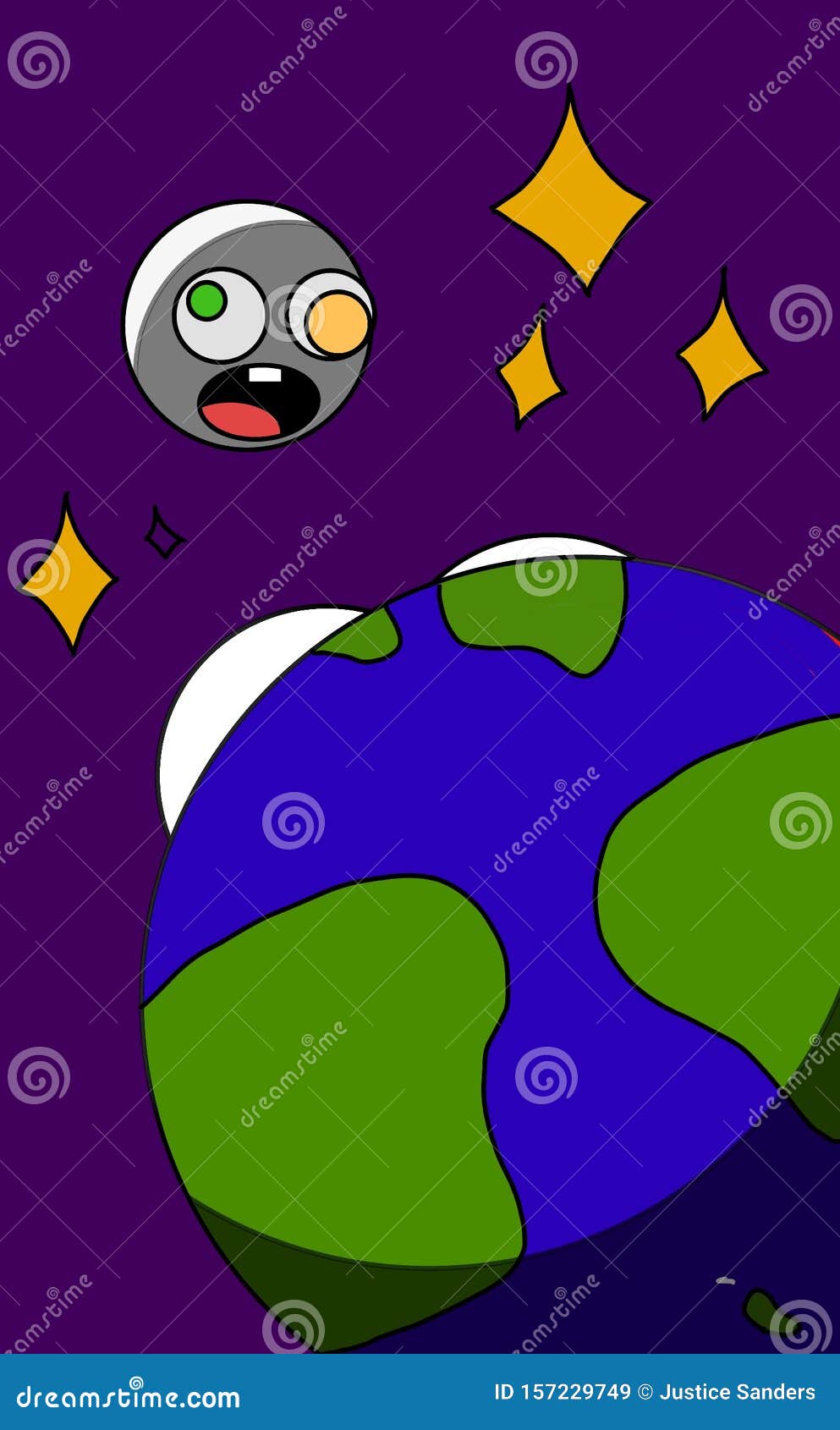 Goofy Moon stock illustration. Illustration of goofy - 157229749