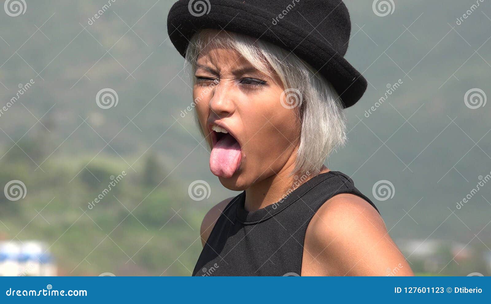 Goofy Silly Woman Making Funny Faces Stock Image - Image of making ...