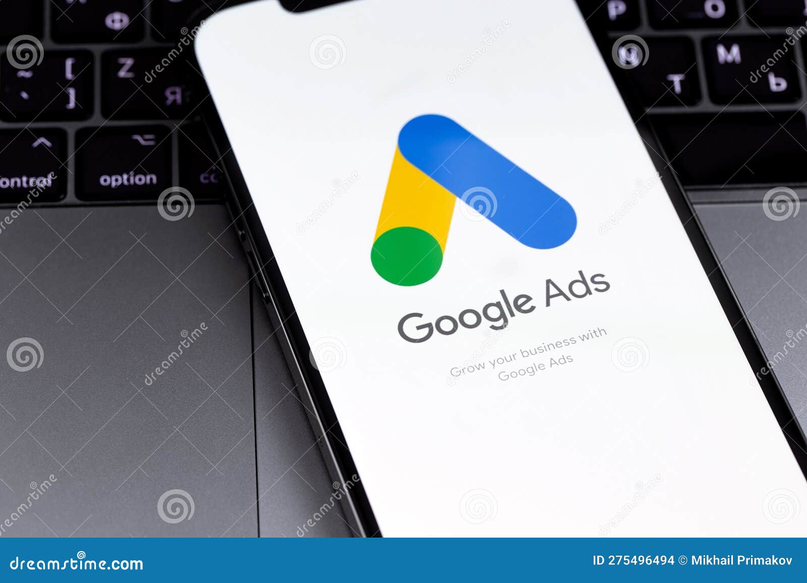 Google Ads Logo Mobile App on the Screen Smartphone IPhone Editorial ...