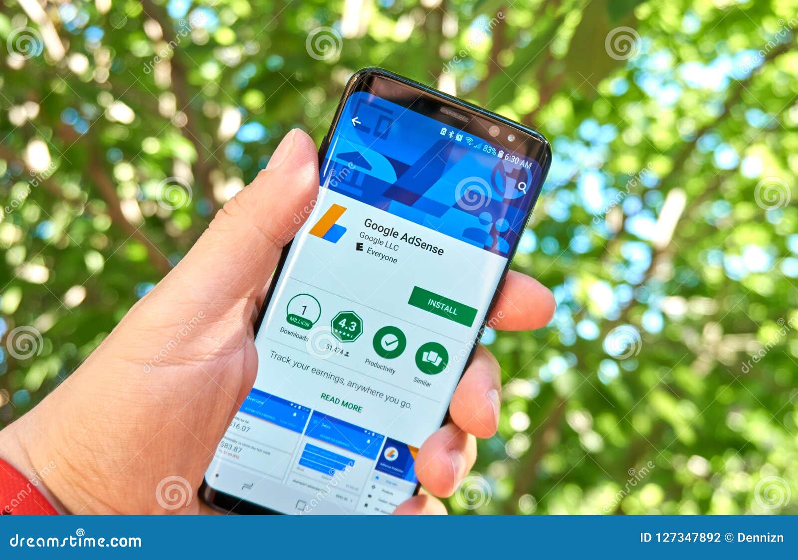 Google Adsense Mobile App on Samsung S8. Editorial Photography - Image ...