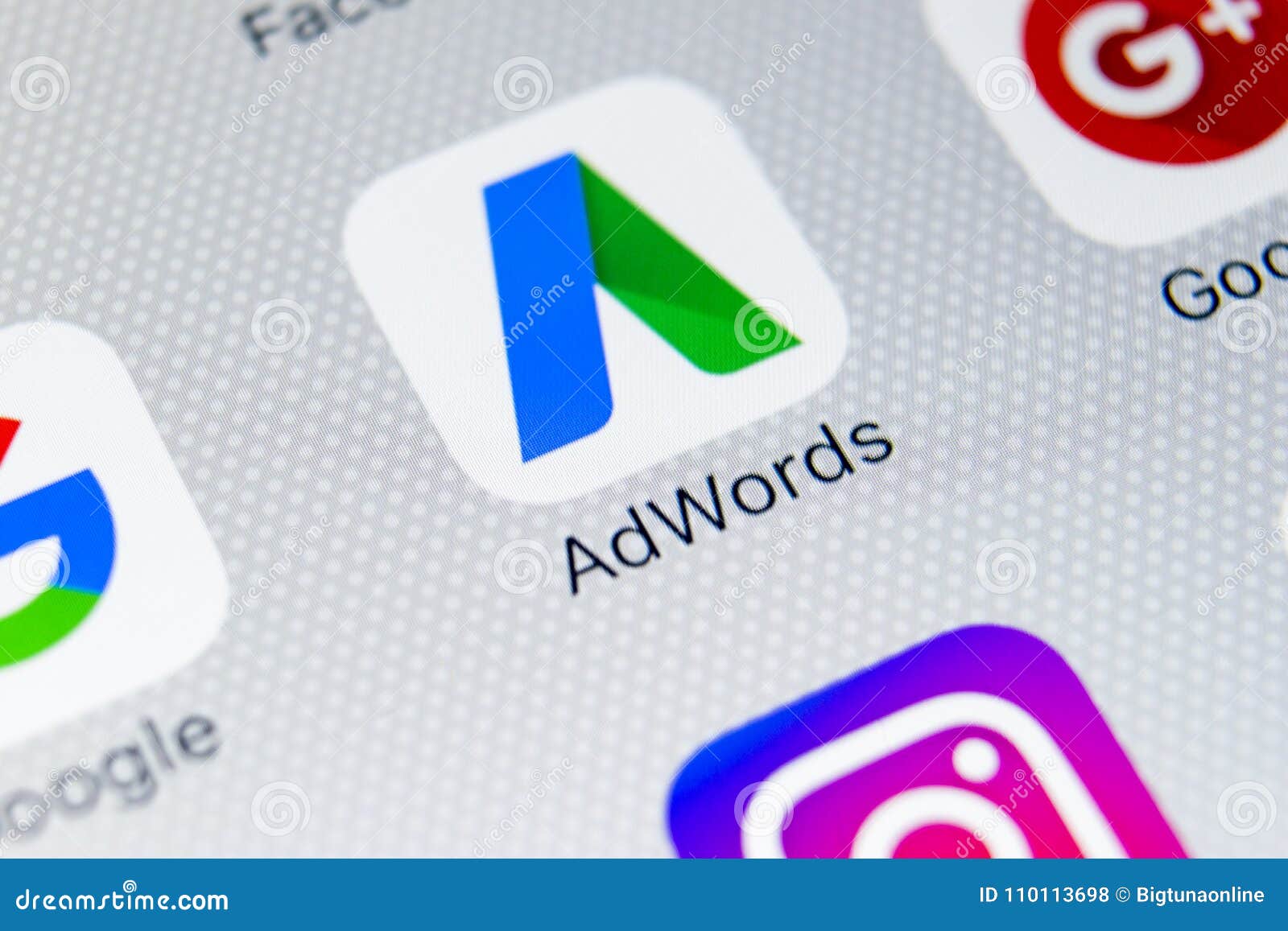Google Adwords Application Icon on Apple IPhone X Screen Close-up ...
