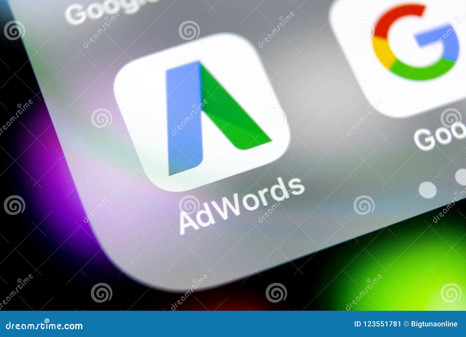 Google AdWords Application Icon on Apple IPhone X Screen Close-up ...