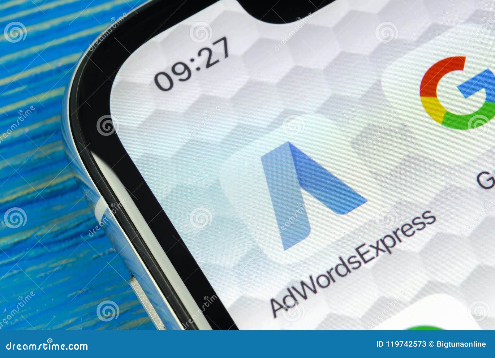 Google AdWords Express Application Icon on Apple IPhone X Screen Close ...