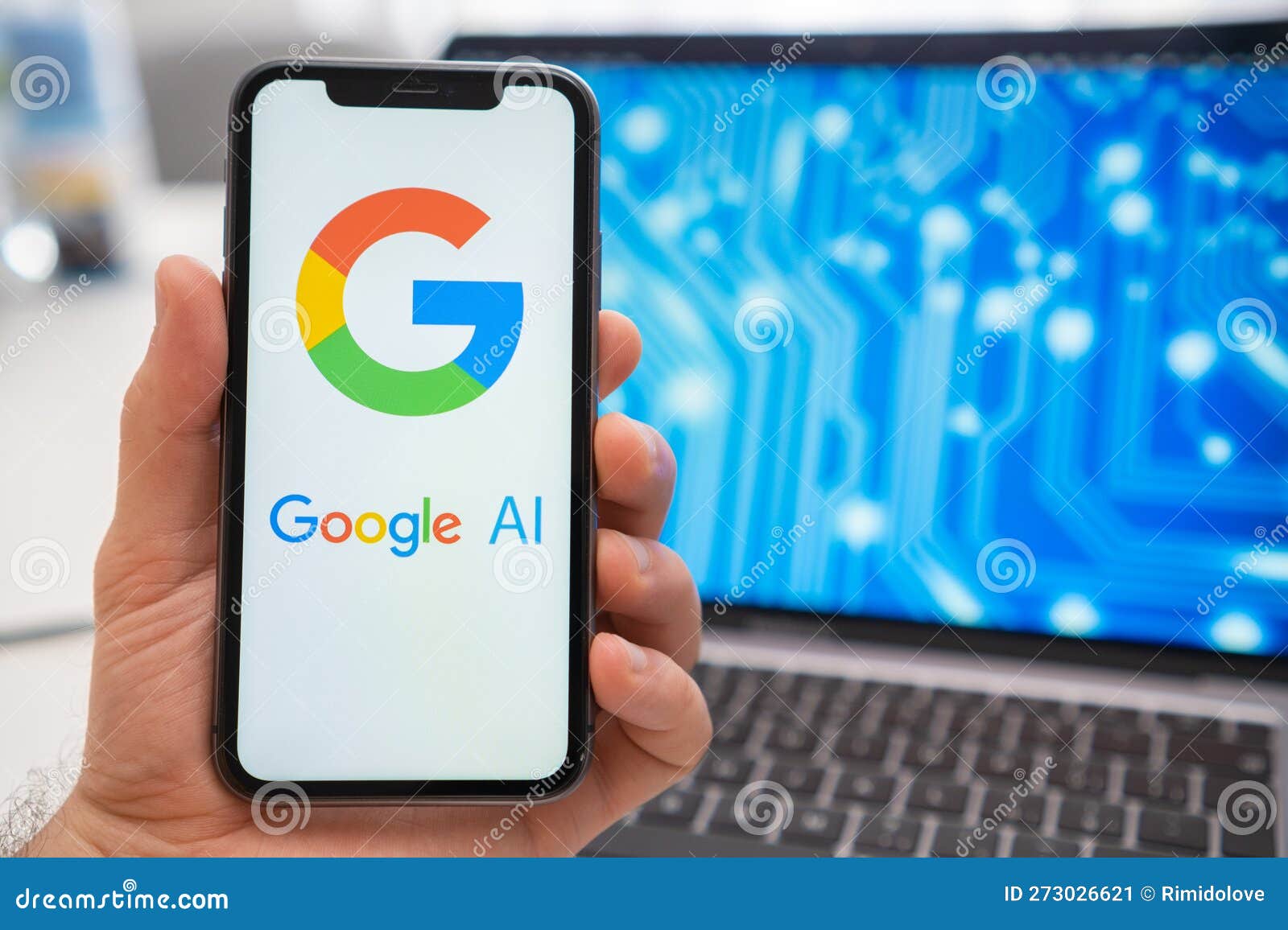 Google AI Artificial Intelligence Logo on the Screen of Mobile Phone ...