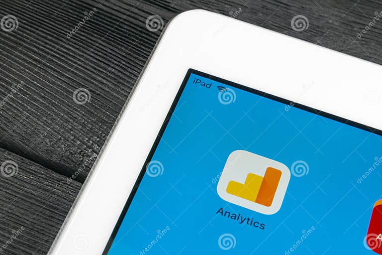 Google Analytics Application Icon on Apple IPad Pro Screen Close-up ...