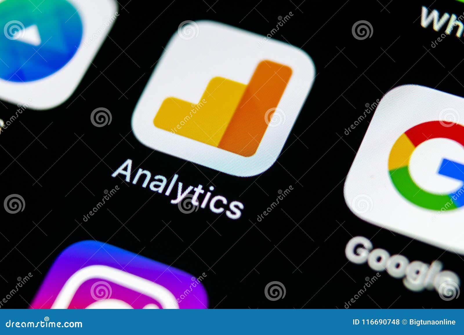 Google Analytics Application Icon on Apple IPhone X Screen Close-up ...