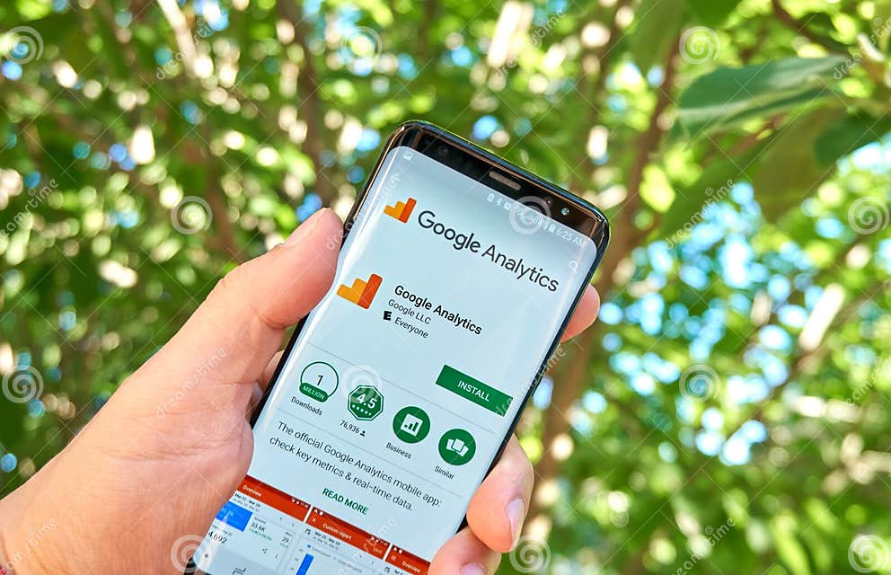 Google Analytics Mobile App on Samsung S8. Editorial Image - Image of ...