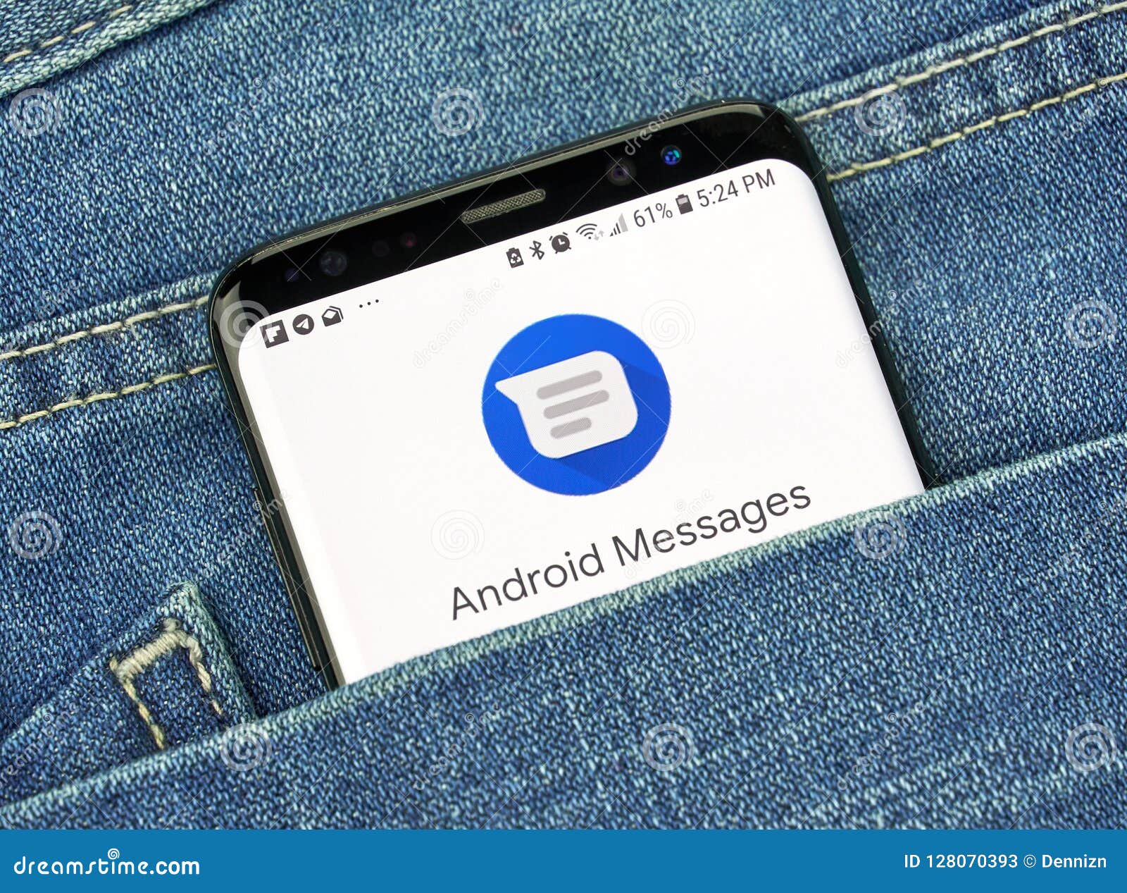 Google Android Message on a Phone Screen in a Pocket Editorial Stock ...