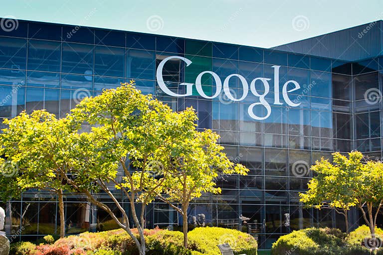 Google Corporate Headquarters Editorial Stock Image - Image of trees ...