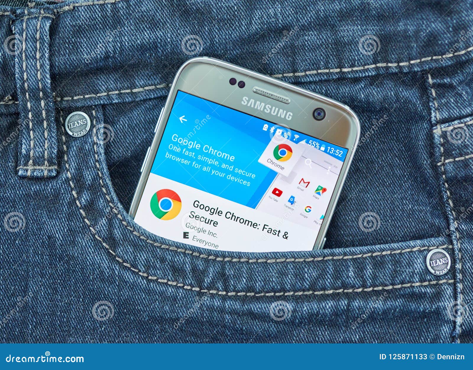 Google Chrome Mobile Application on Screen of Samsung Editorial Stock ...