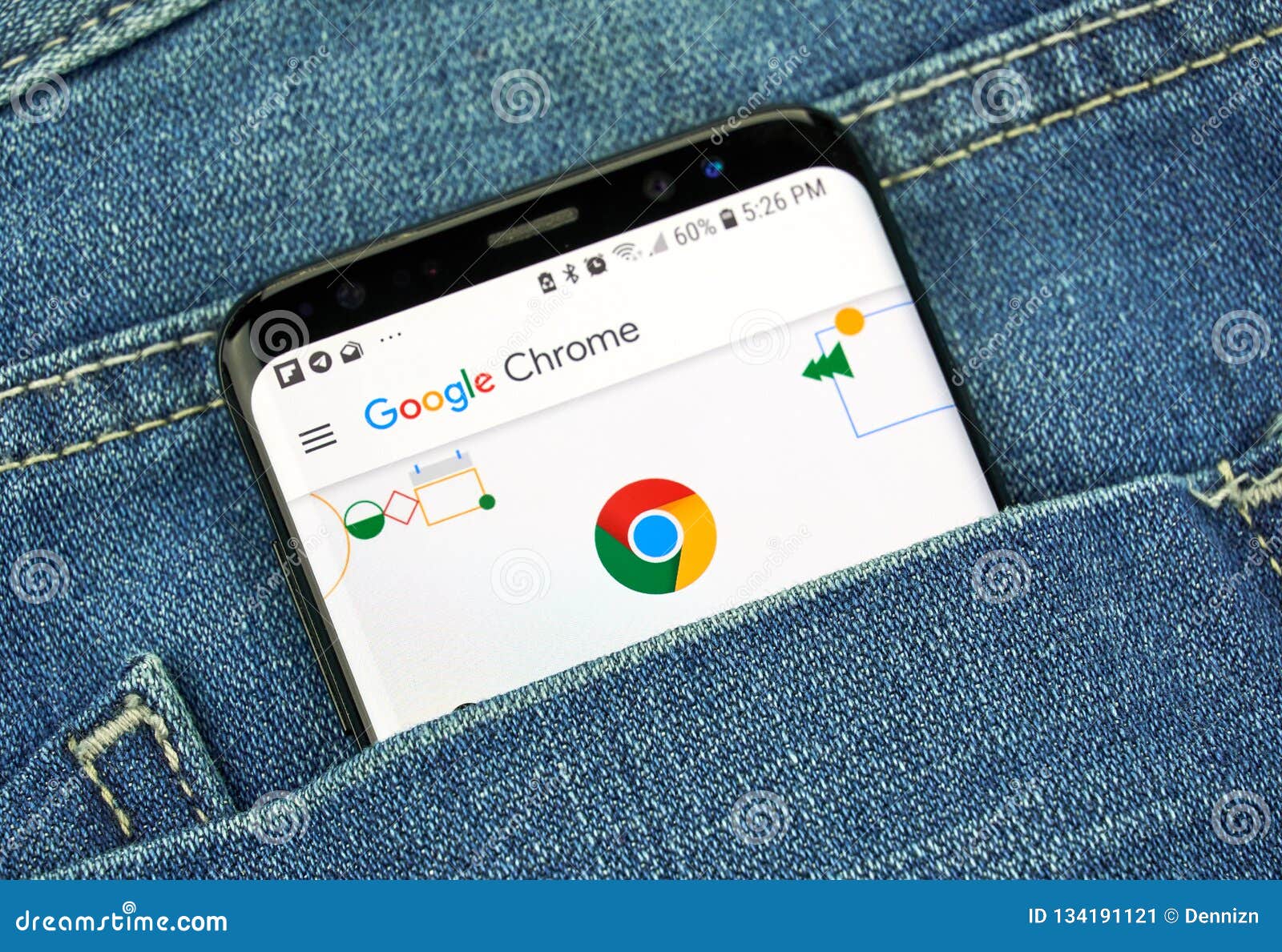 Google Chrome on a Phone Screen in a Pocket Editorial Photo - Image of ...