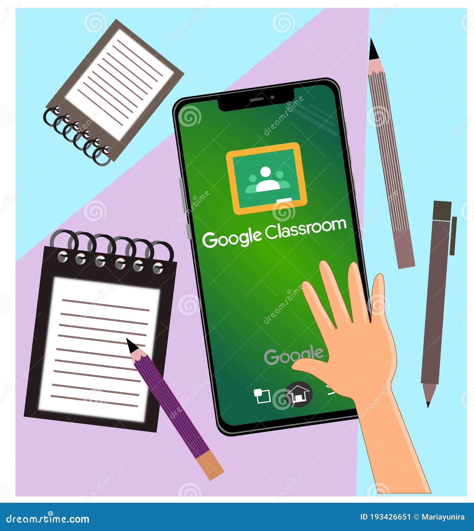 Google Classroom Flat Design Editorial Photo - Illustration of isolated ...