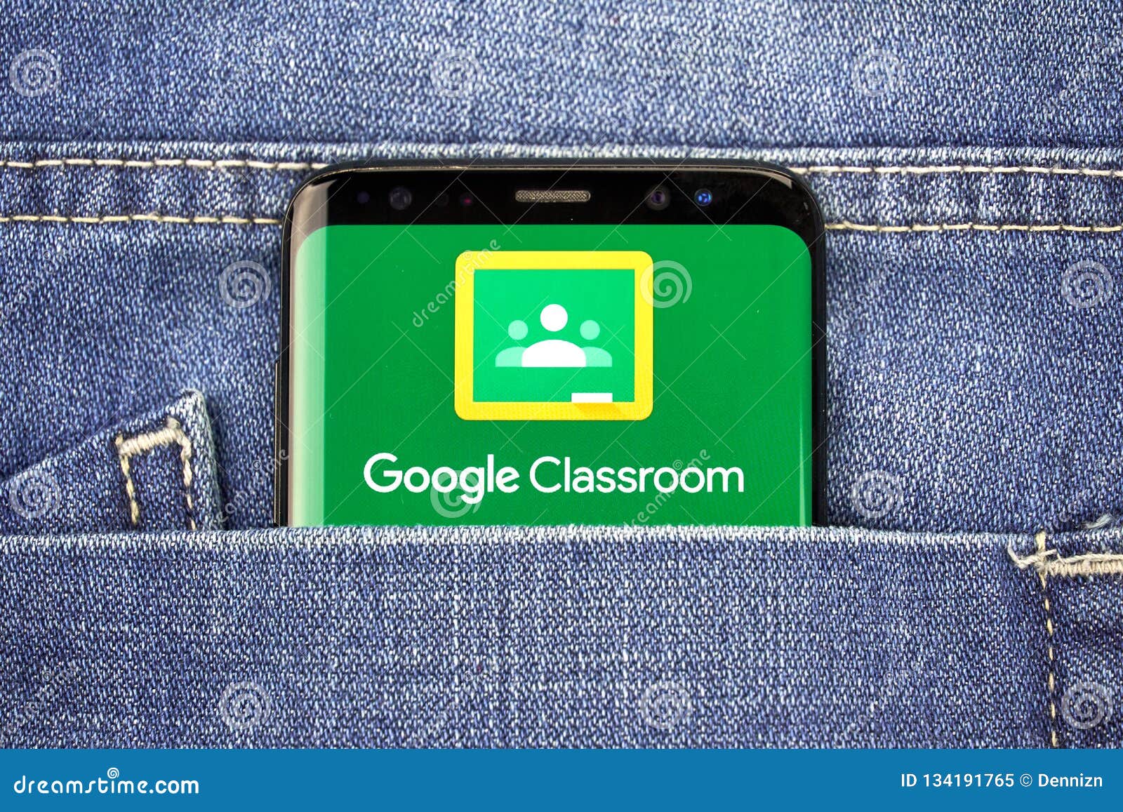 Google Classroom on a Phone Screen in a Pocket Editorial Image - Image ...
