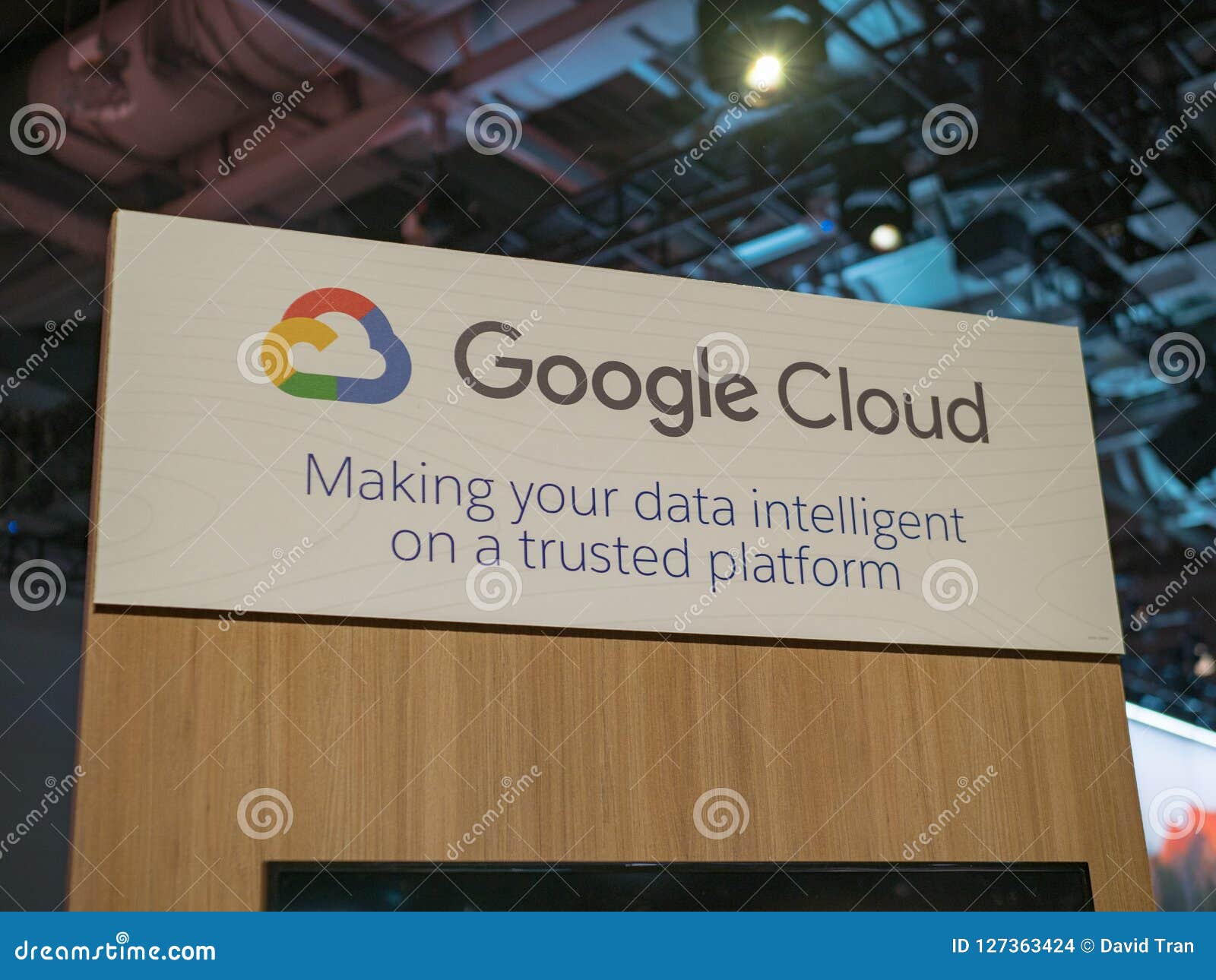 Google Cloud Billboard Advertisement Sign at Conference. Make Your Data ...