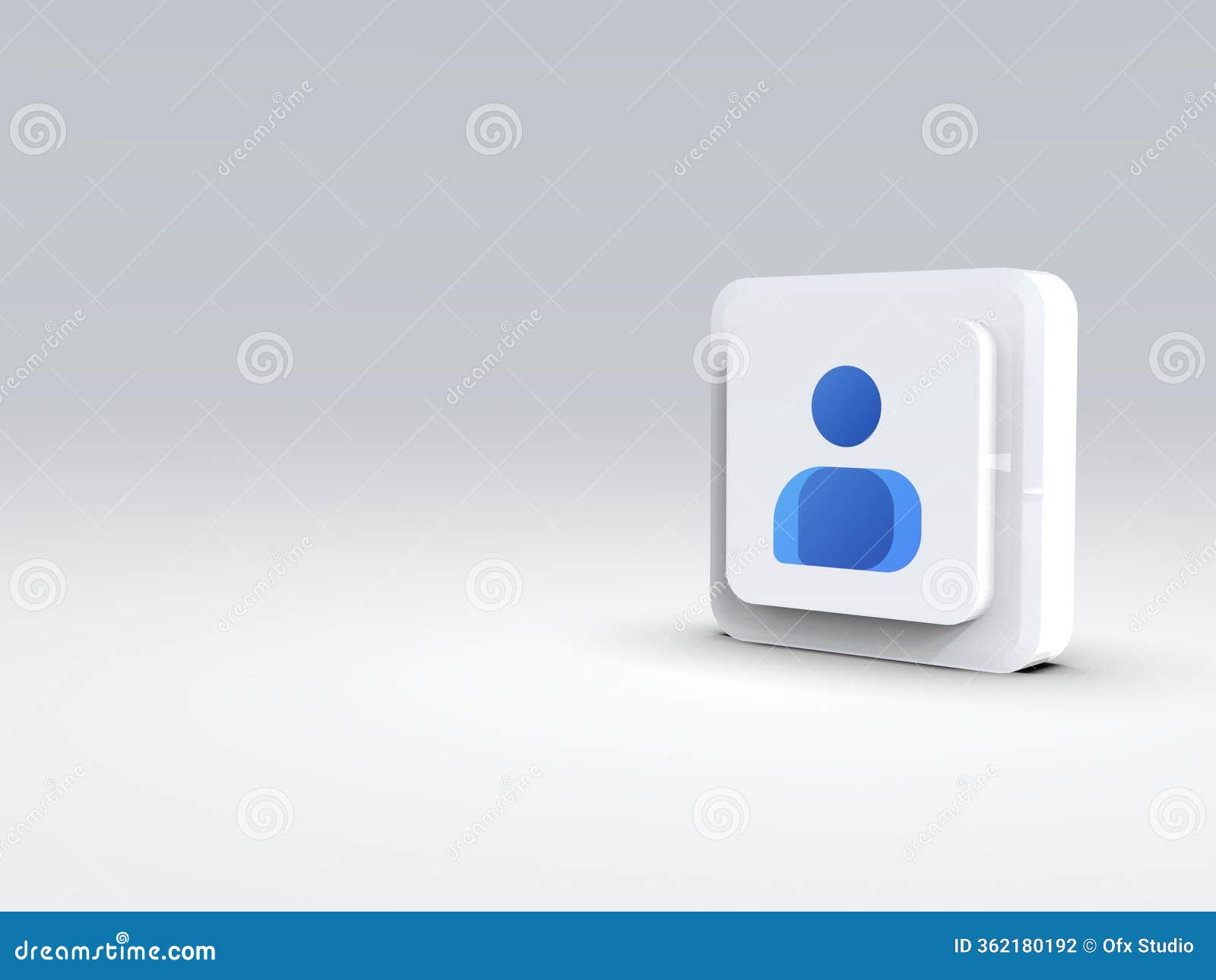 Google Contact App 3d Render, White Background Isolated Button Side ...