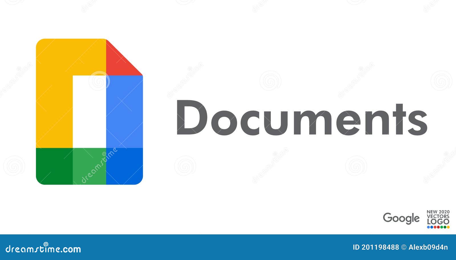 Google Documents Logo. Google LLC. Apps from Google. Official New Logotypes of Google Apps ...