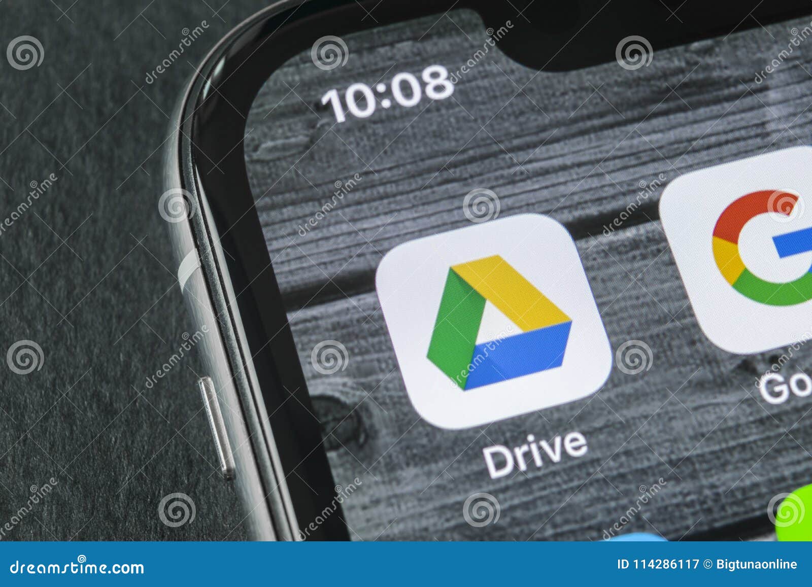Google Drive Application Icon on Apple IPhone X Screen Close-up. Google ...
