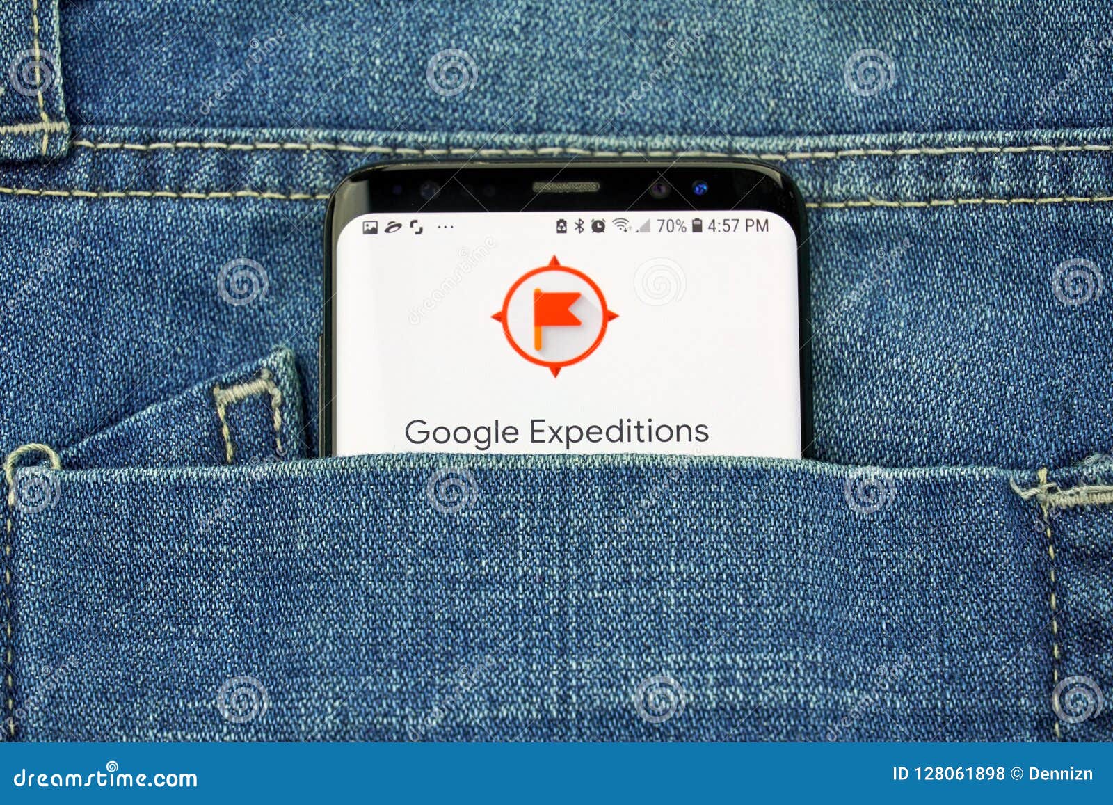 Google Expeditions App on a Phone Screen in a Pocket Editorial Stock ...