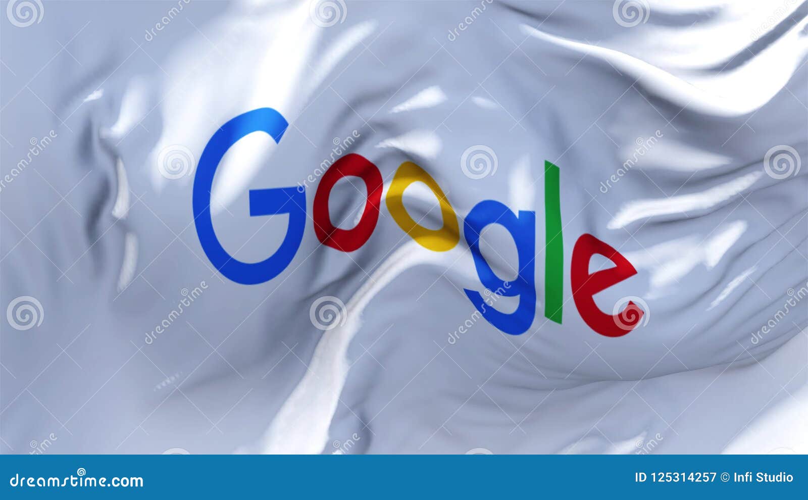 Google Flag Waving in Wind Continuous Seamless Loop Background. Stock ...