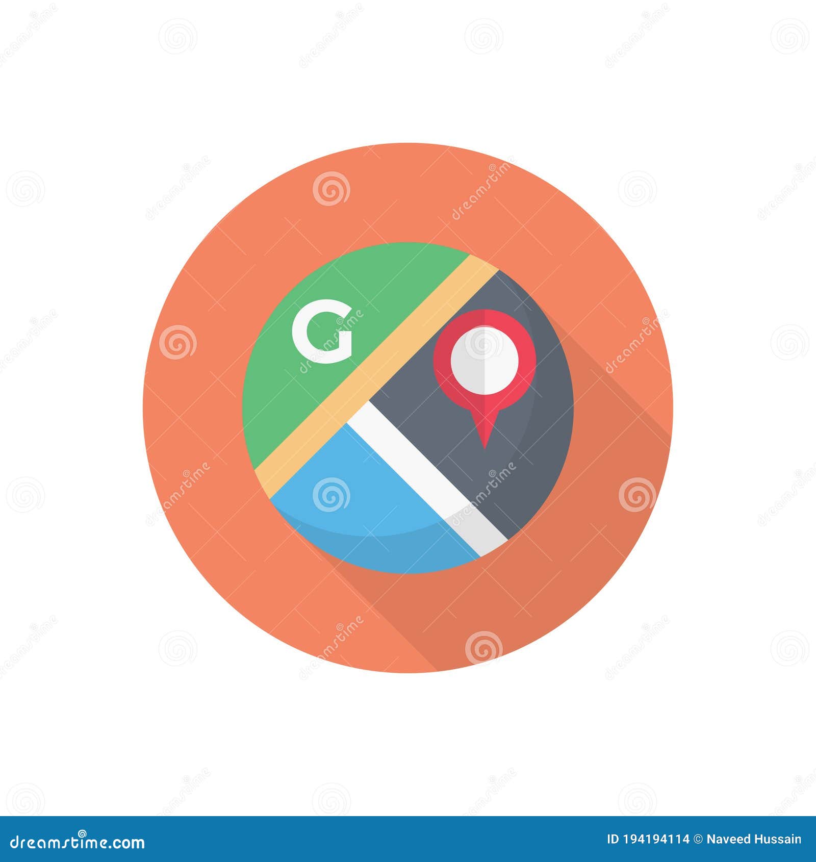 Google flat color icon stock vector. Illustration of city - 194194114