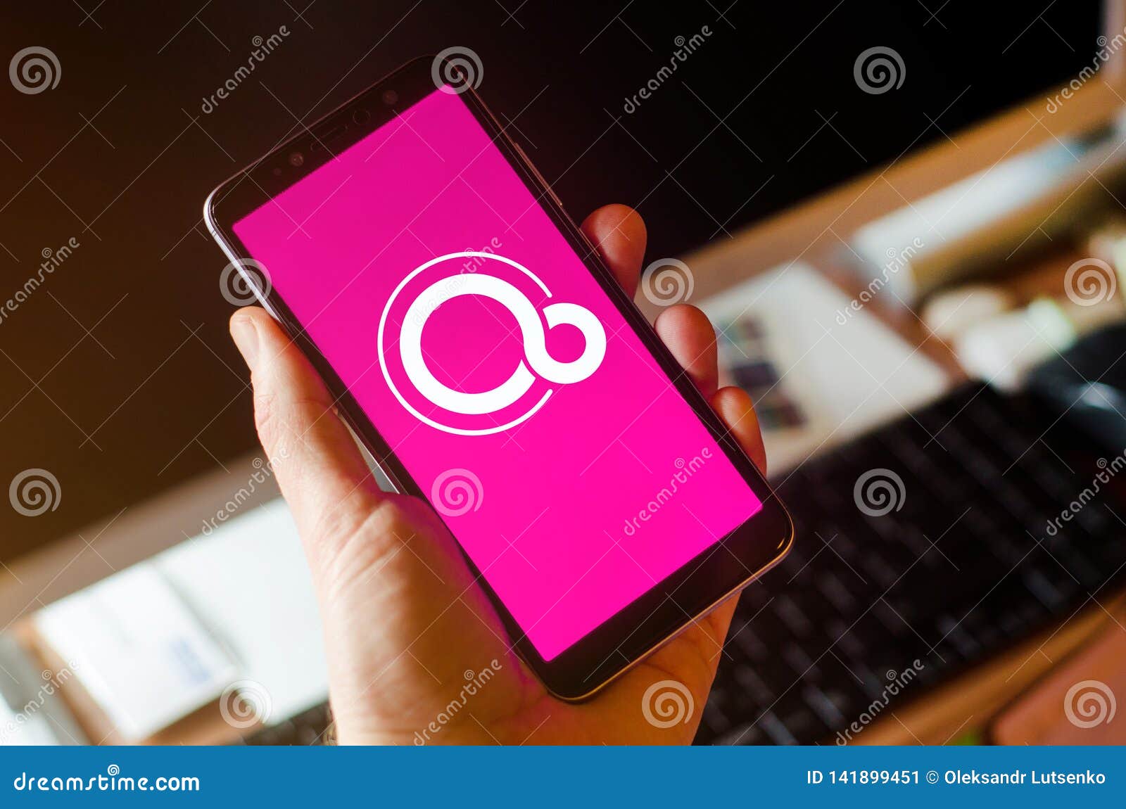 Soest, Germany - January 7, 2019: Google Fuchsia OS Logo on Screen ...