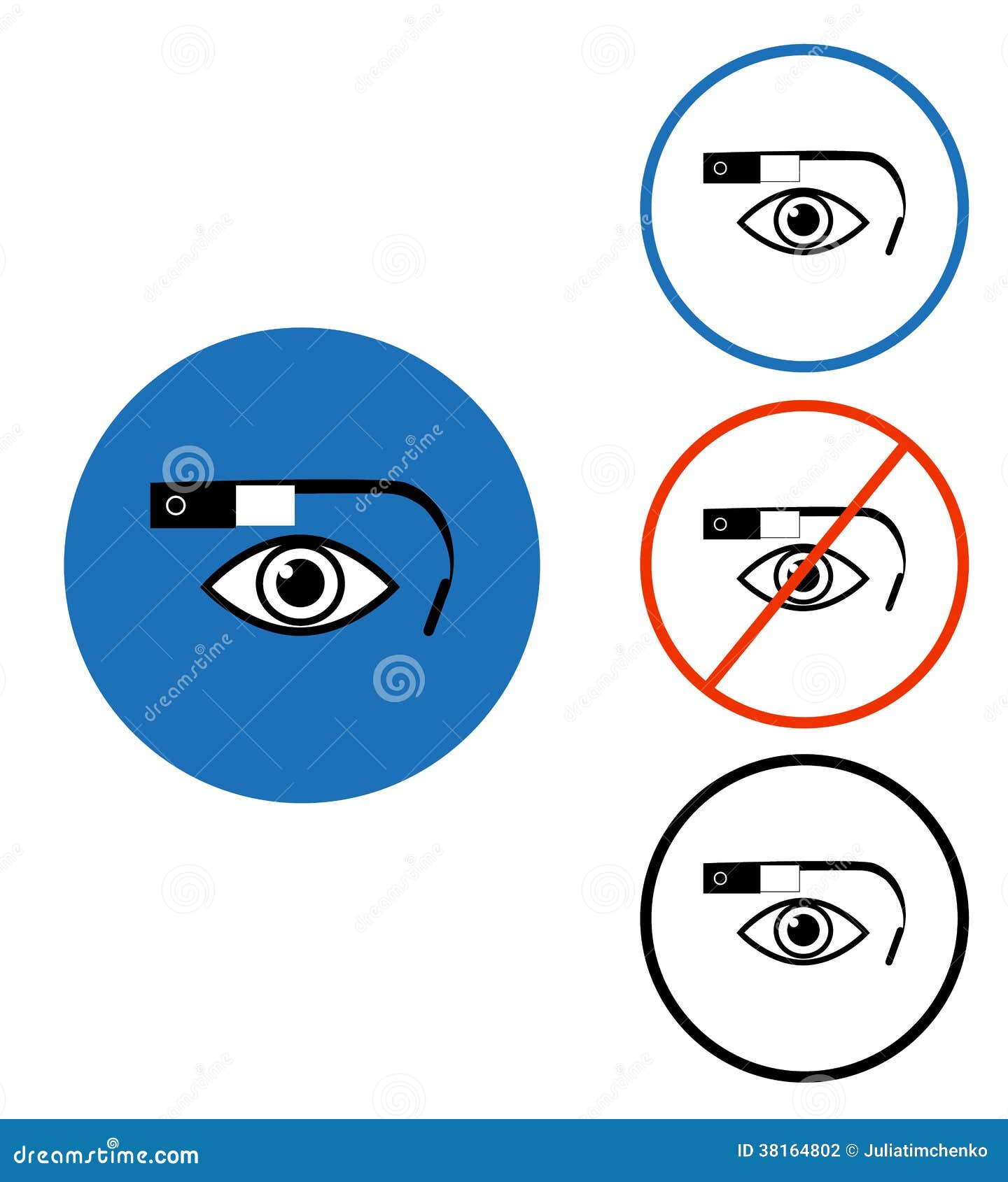 Google glass icon set editorial photography. Illustration of eyewear ...