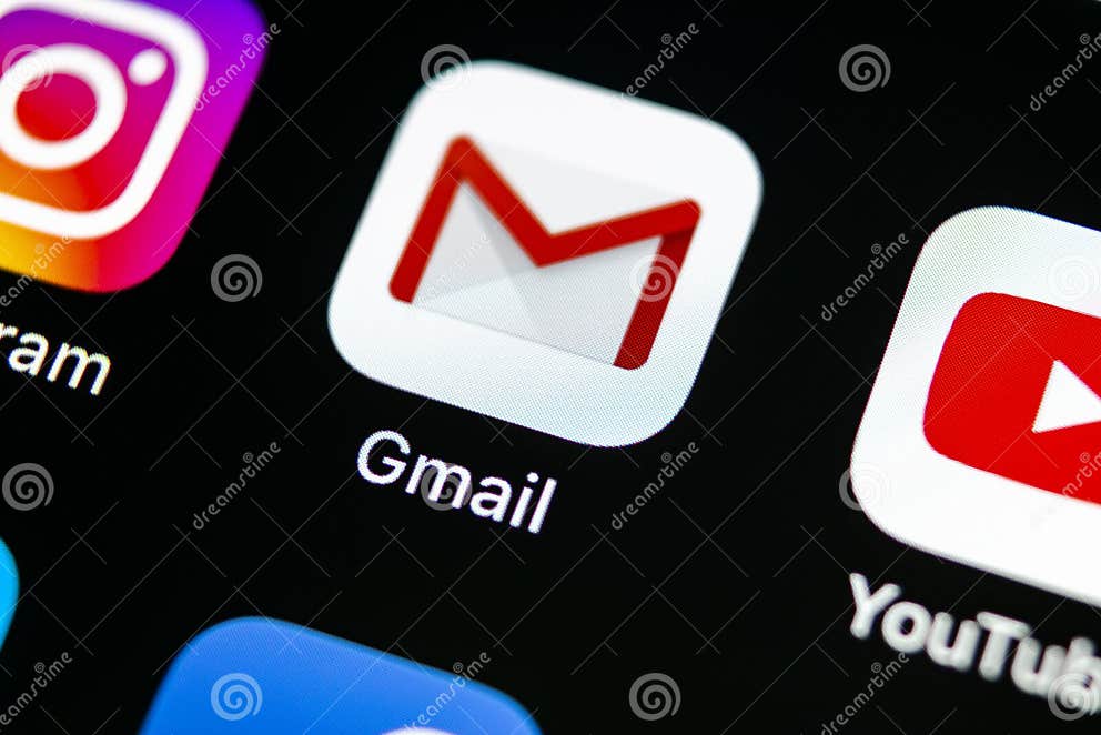 Google Gmail Application Icon on Apple IPhone X Smartphone Screen Close ...