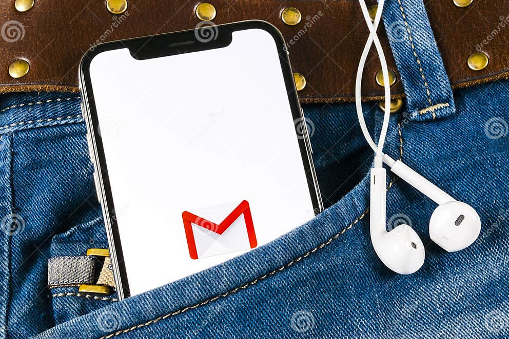 Google Gmail Application Icon on Apple IPhone X Smartphone Screen in ...