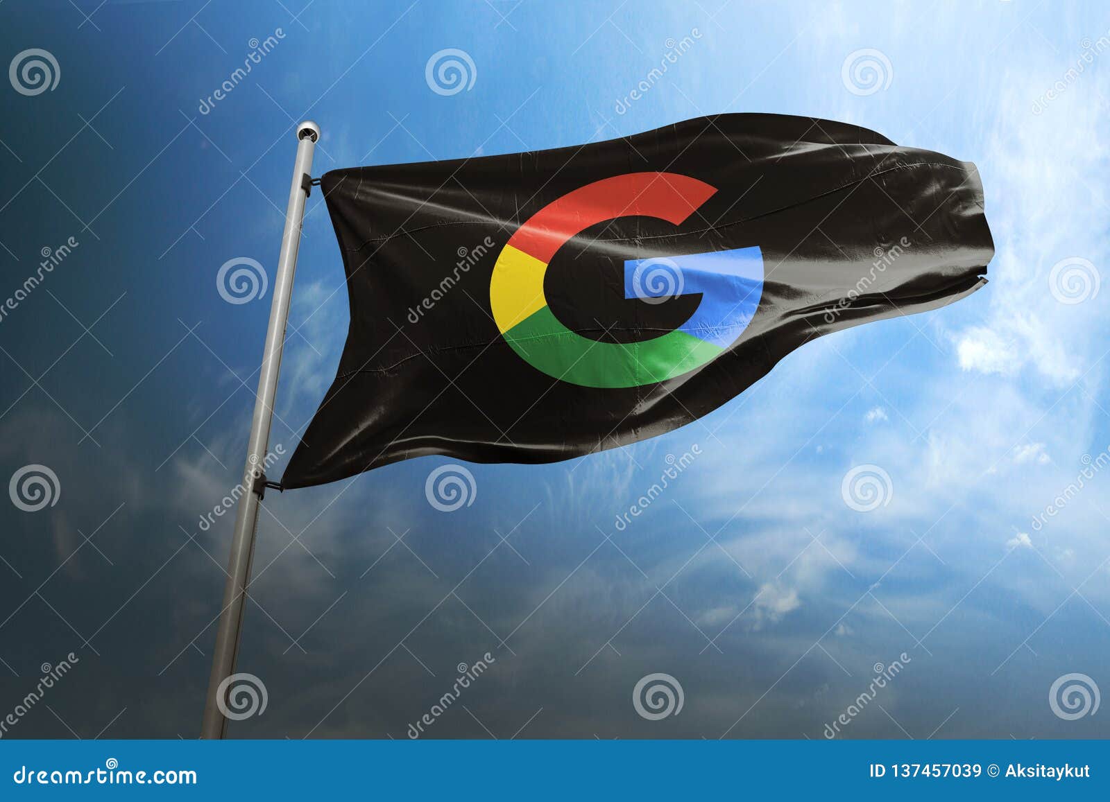 Google Photorealistic Flag Editorial Editorial Stock Image - Image of ...