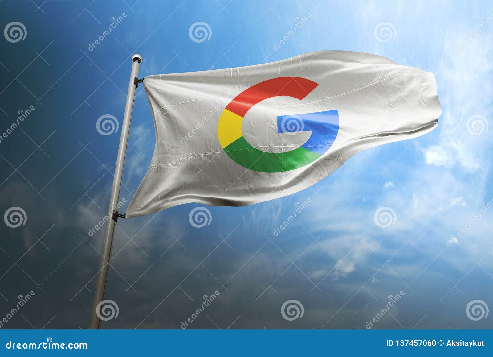Google Photorealistic Flag Editorial Editorial Image - Image of four ...