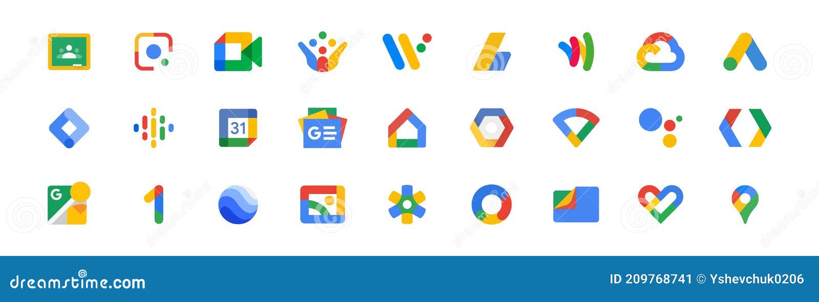 Google LLC. Apps from Google. Official Logotypes of Google Apps ...