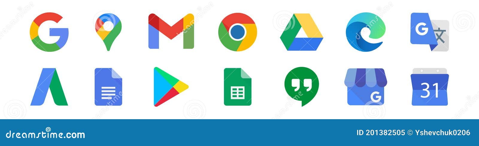 Google LLC. Apps from Google. Official Logotypes of Google Apps ...