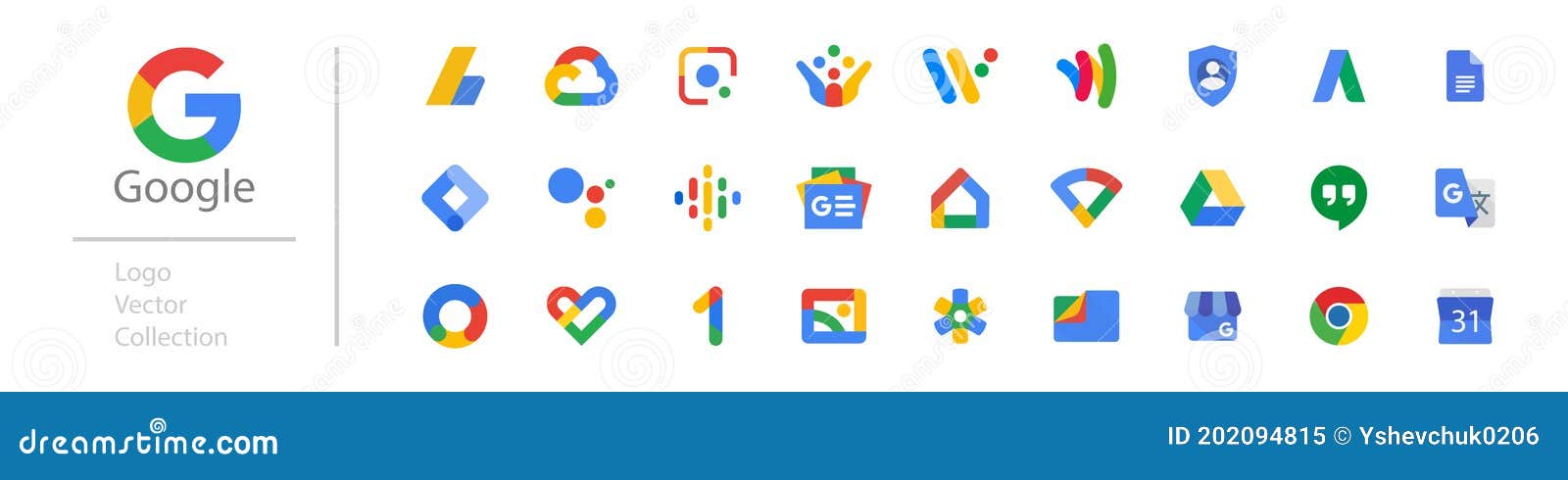 Google LLC. Apps from Google. Official Logotypes of Google Apps ...