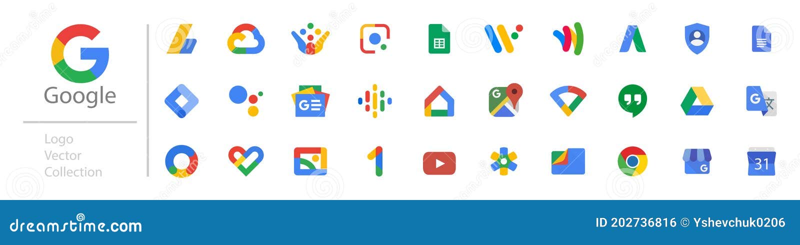 Google LLC. Apps from Google. Official Logotypes of Google Apps ...