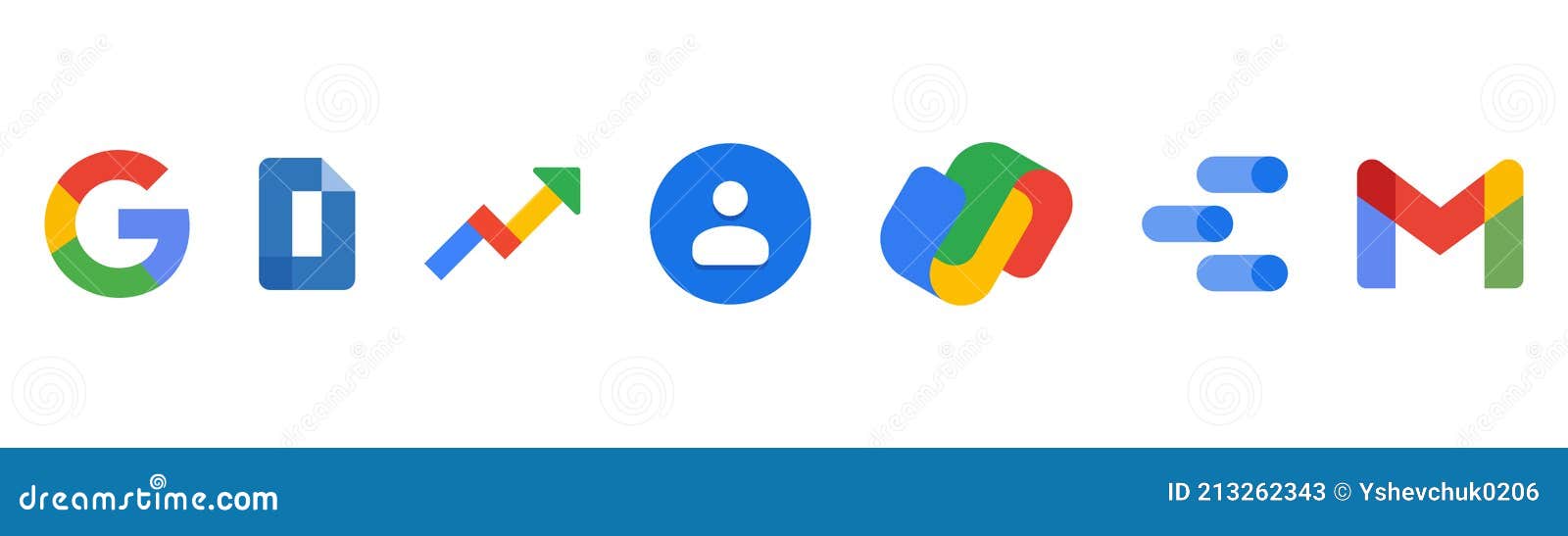 Google LLC. Apps from Google. Official Logotypes of Google Apps. Google ...