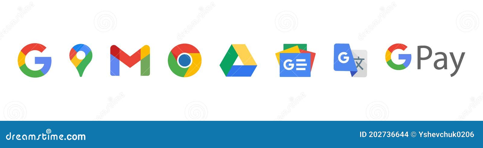 Google LLC. Apps from Google. Google Pay Logo. Official Logotypes of ...