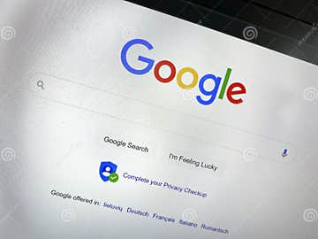 Google Logo on a Computer Screen Editorial Photography - Image of ...