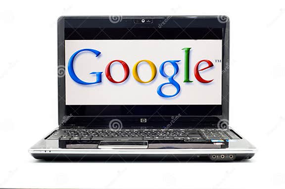Google Logo on HP laptop editorial photography. Image of magnifying ...