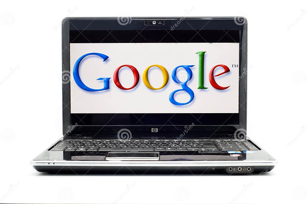Google Logo on HP laptop editorial photography. Image of magnifying ...