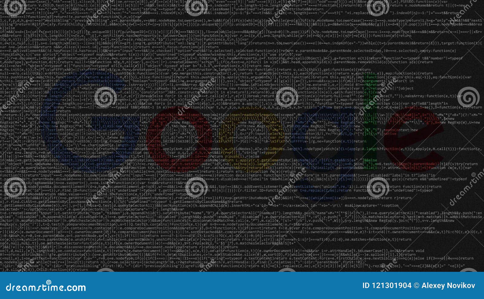 Google Logo Made of Source Code on Computer Screen. Editorial 3D ...