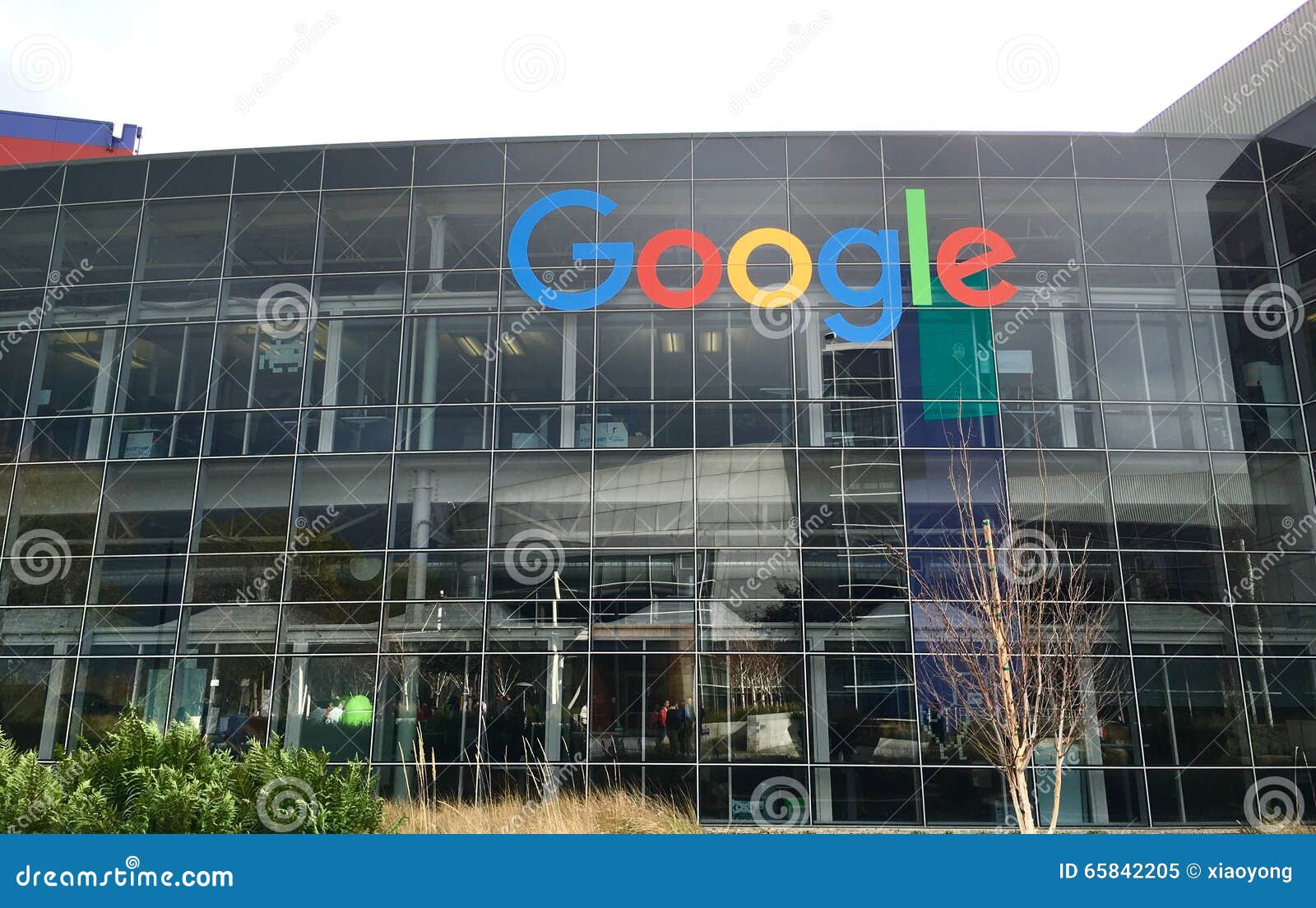Google Logo On A Concrete Wall. Editorial Realistic 3d Rendering ...