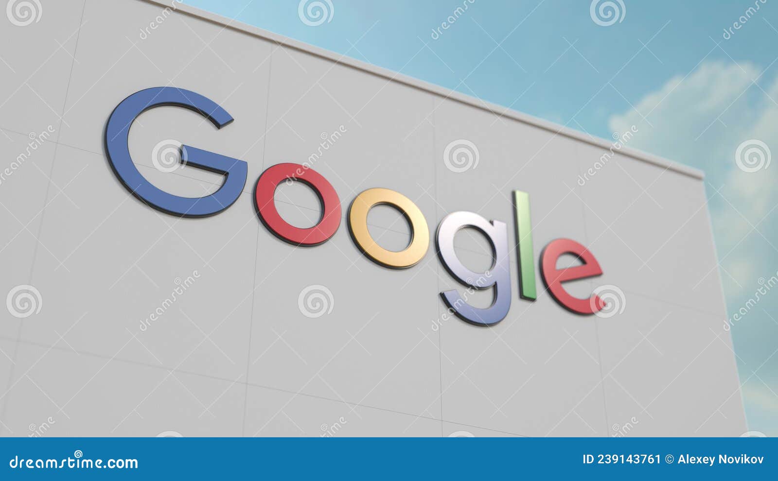 Google Logo on the Wall. Editorial 3D Rendering Editorial Photo ...