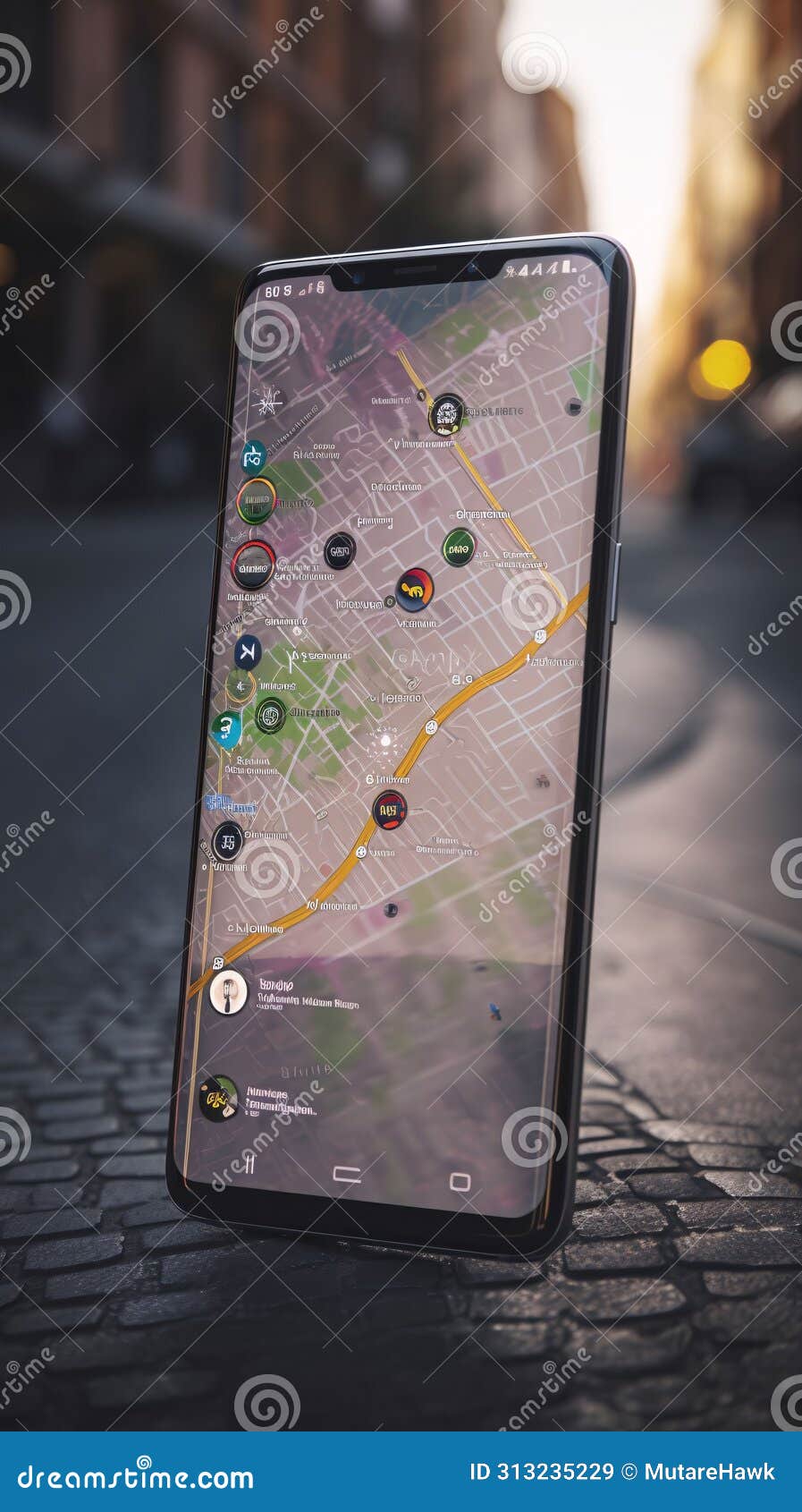 Google Maps App on Smartphone Screen. Google is an American ...