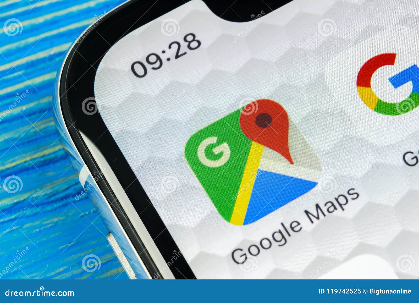 Google Maps Application Icon on Apple IPhone X Screen Close-up. Google ...