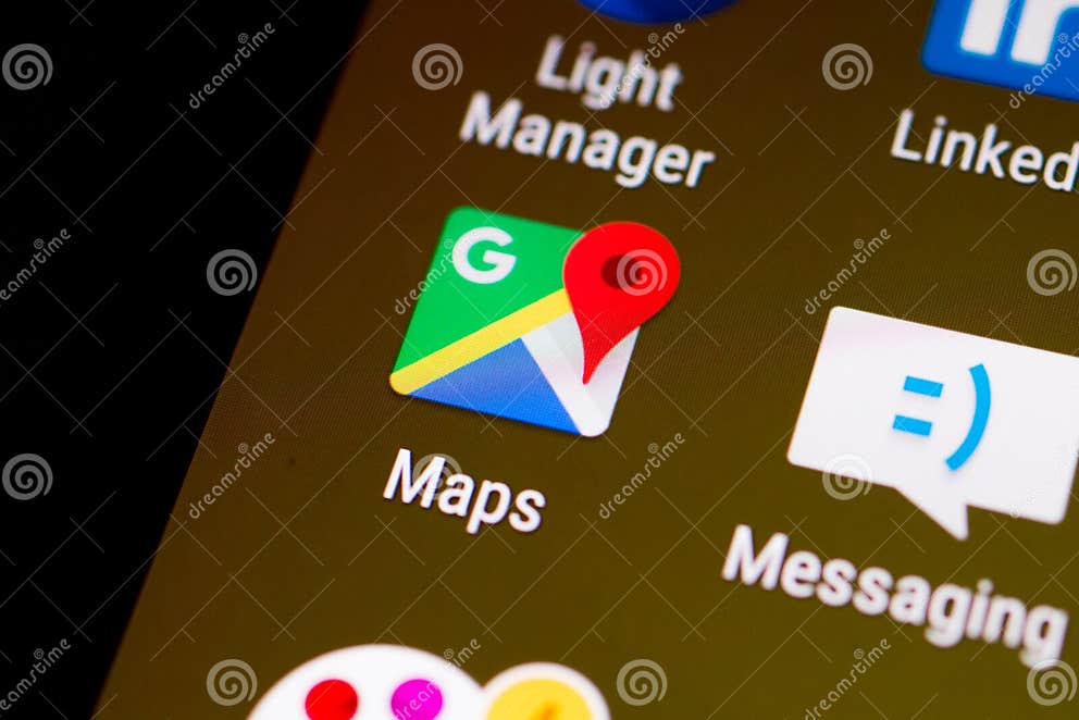 Google Maps Application Thumbnail / Logo on an Android Smartphone ...