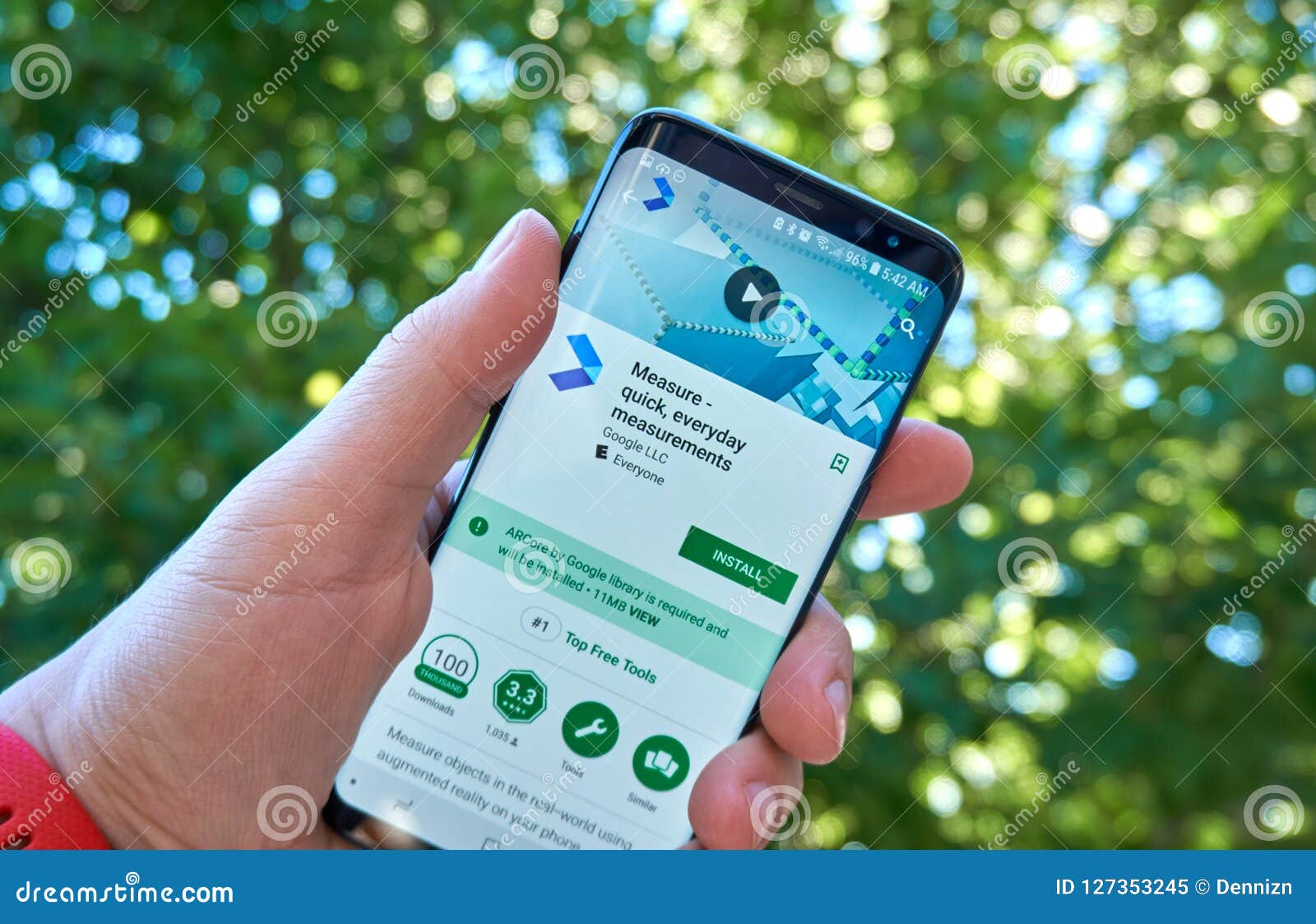 Google Measure Mobile App on Samsung S8. Editorial Image - Image of ...