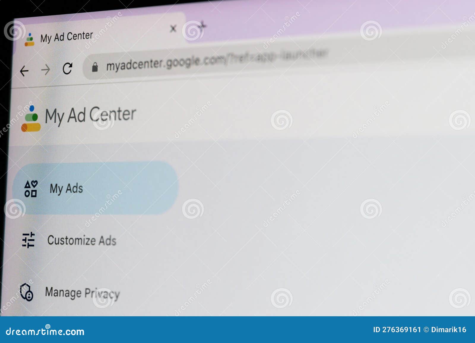 Google my ad center foto editorial. Imagem de sinal - 276369161